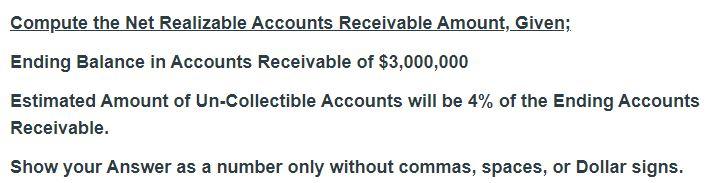 Solved Compute the Net Realizable Accounts Receivable | Chegg.com