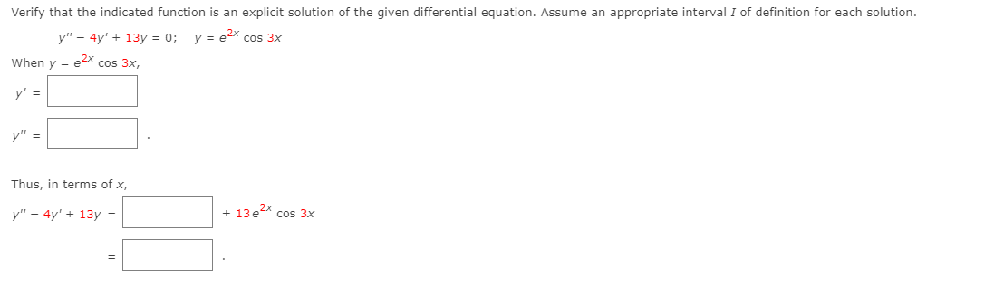 Solved Verify that the indicated function is an explicit | Chegg.com
