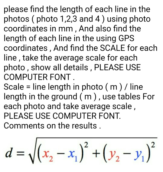Solved AWN Photo 1 Summary of photo coordinates for point 1 | Chegg.com