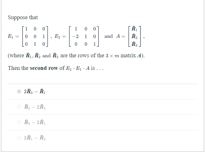 Solved Suppose that E1=⎣⎡100001010⎦⎤,E2=⎣⎡1−20010001⎦⎤ and | Chegg.com