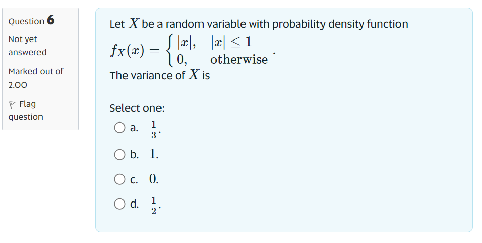 Solved Which of the following is a valid probability density | Chegg.com