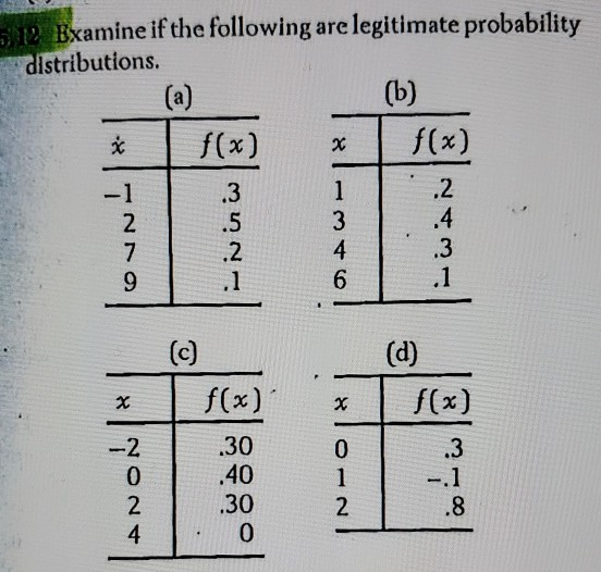 Solved 510 Examine if the following are legitimate | Chegg.com