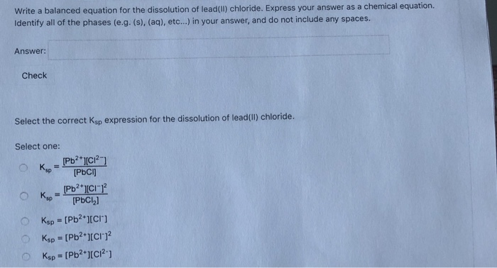 Solved Write a balanced equation for the dissolution of | Chegg.com