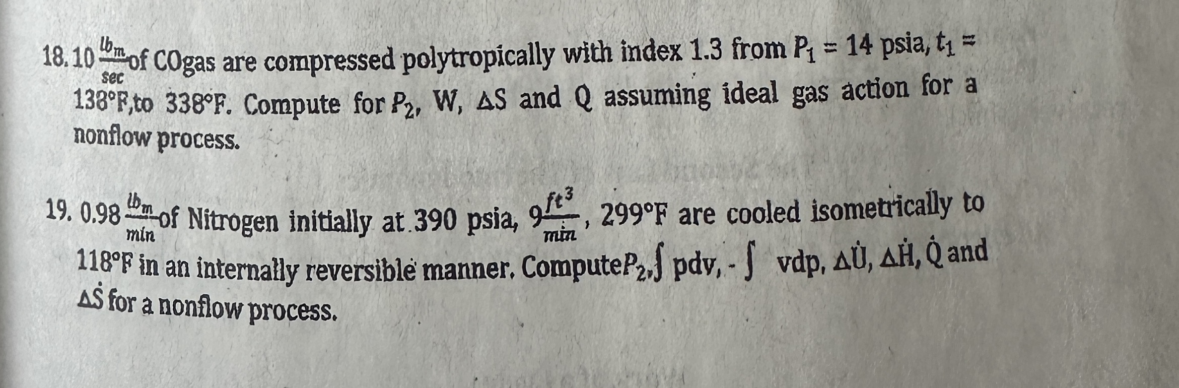 Solved 10blmsec ﻿of COgas are compressed polytropically with | Chegg.com