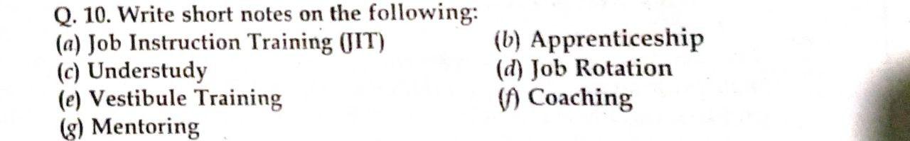 Solved Q. 10. Write short notes on the following: (a) Job | Chegg.com