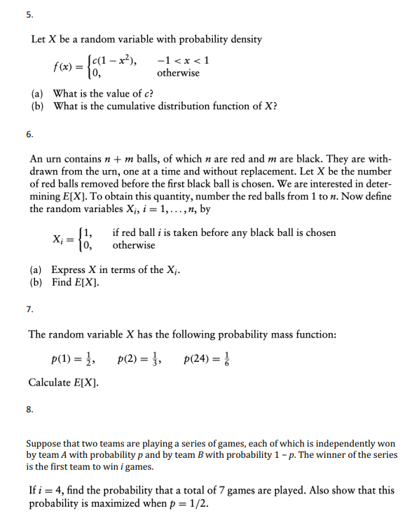 Solved Let X be a random variable with probability density | Chegg.com