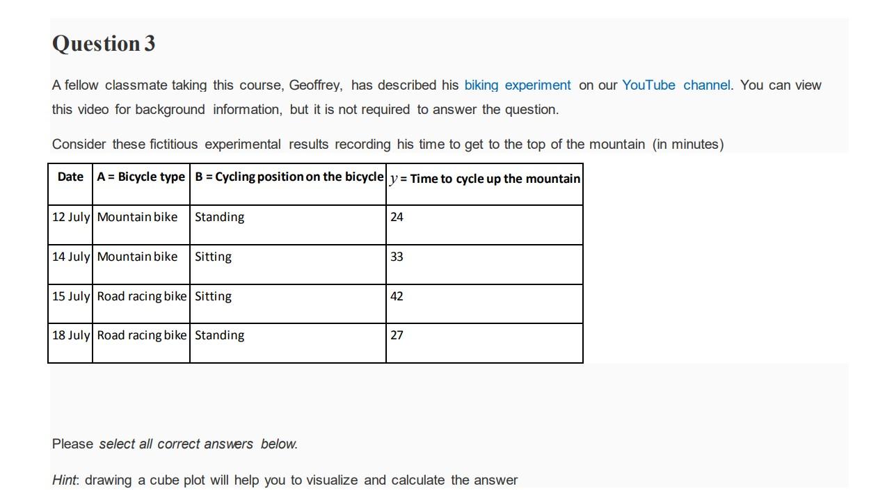 Solved Question 3 A fellow classmate taking this course, | Chegg.com