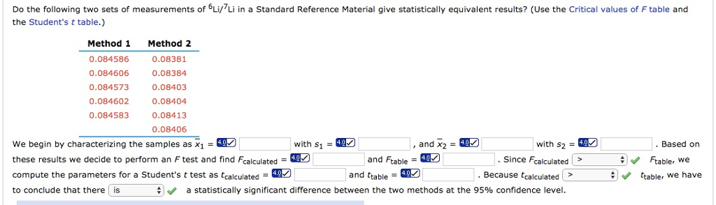 Solved Do the following two sets of measurements of 6Li/7Li | Chegg.com