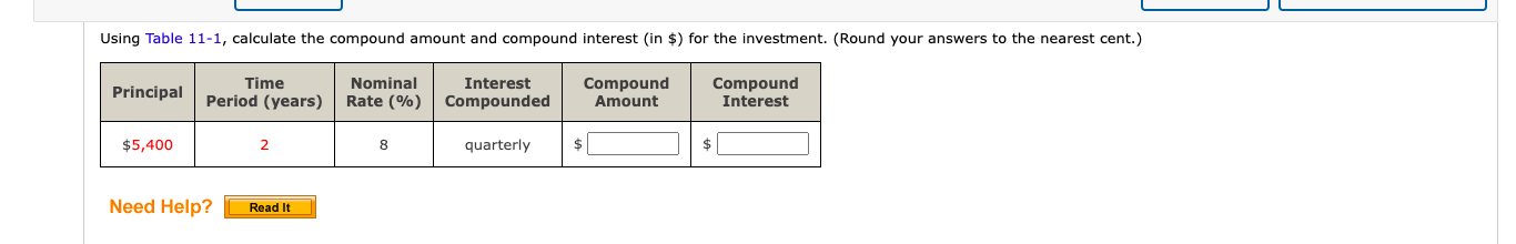 Solved Using Table 11-1, calculate the compound amount and | Chegg.com