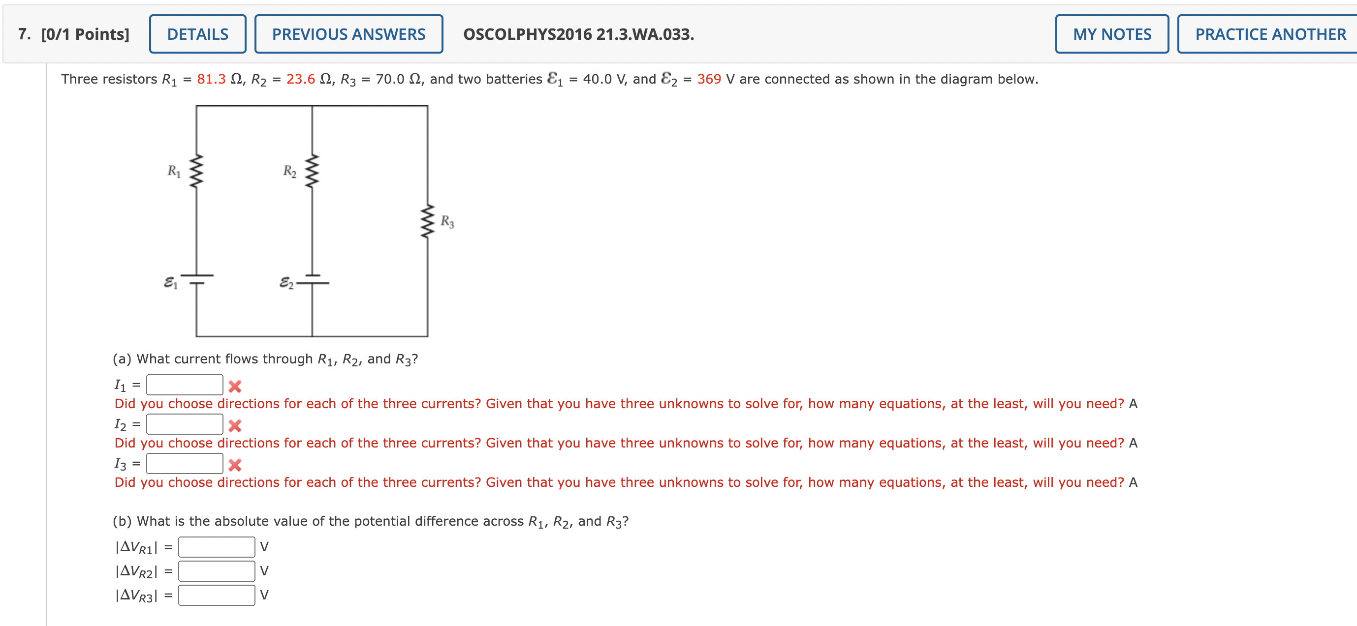 Solved ee resistors R1=81.3Ω,R2=23.6Ω,R3=70.0Ω, and two | Chegg.com