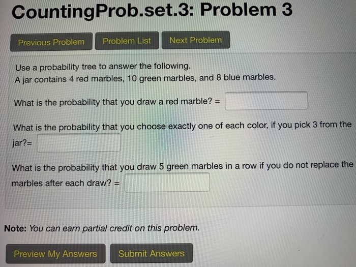 Solved CountingProb.set.3: Problem 3 Use a probability tree | Chegg.com