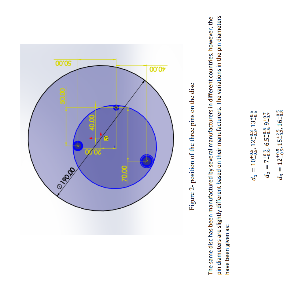 Solved A disc plate has three pins on it as shown in Figure | Chegg.com