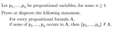 Let P1, ... , Pn be propositional variables, for some | Chegg.com