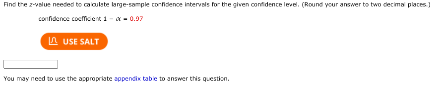 Solved Find the z-value needed to calculate large-sample | Chegg.com