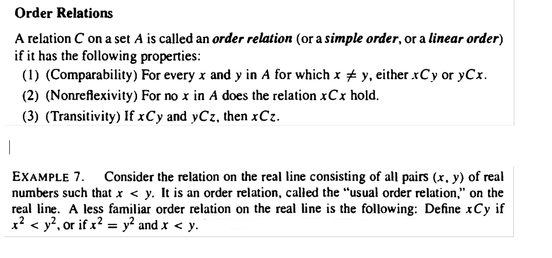 Solved Order Relations A relation C on a set A is called an | Chegg.com