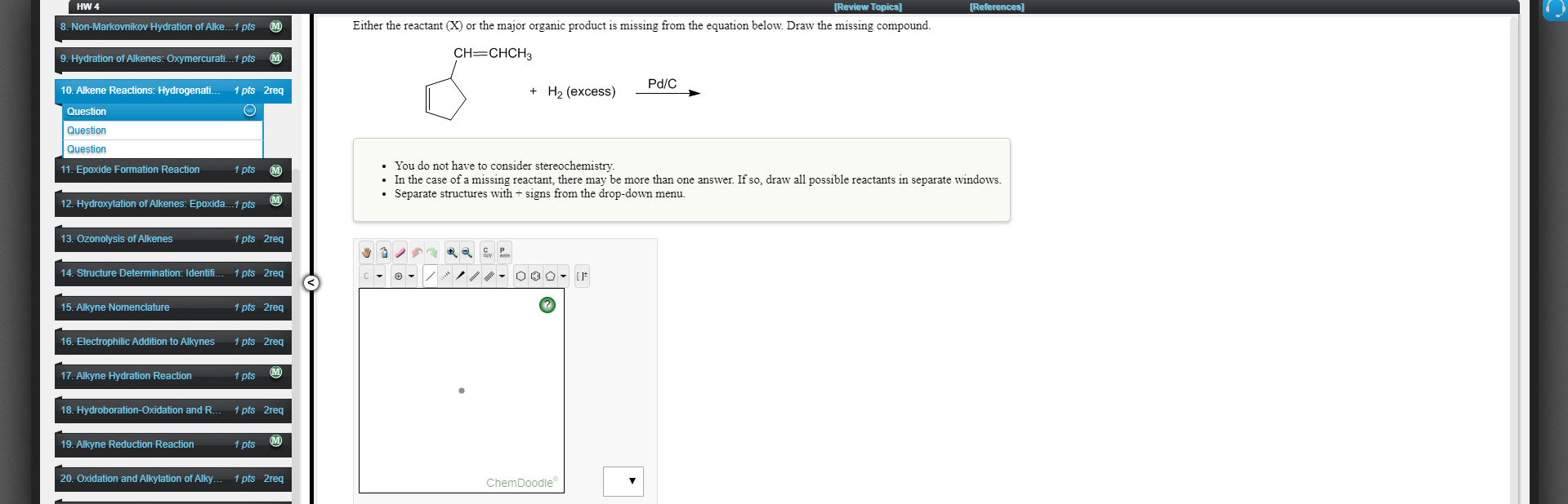 Solved References HW 4 [Review Topics] Either the reactant | Chegg.com