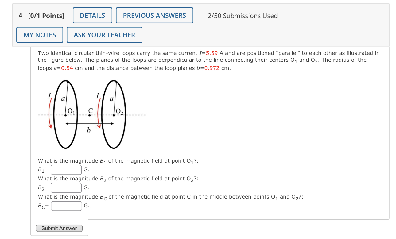 Solved 2/50 Submissions Used Two identical circular | Chegg.com