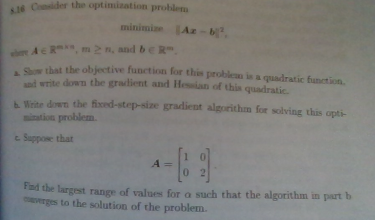 Solved 8.16 Consider the optimization problem minimize | Chegg.com