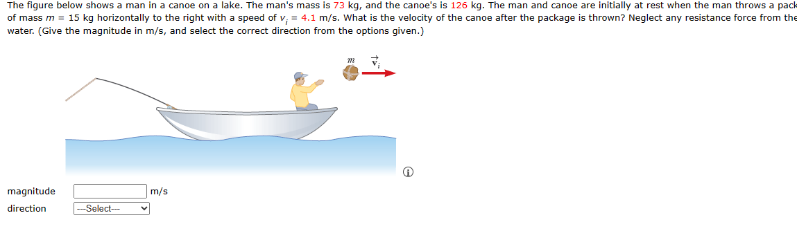 Solved The figure below shows a man in a canoe on a lake. | Chegg.com