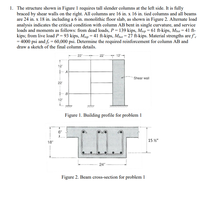 Solved The structure shown in Figure 1 requires tall slender | Chegg.com