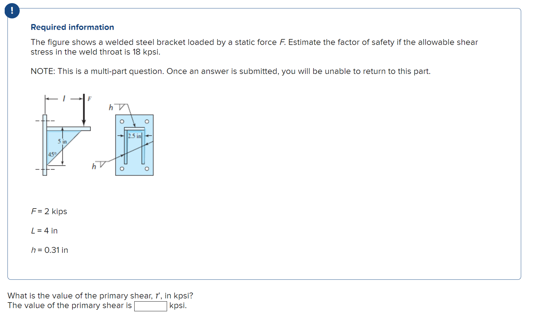 Solved Required information The figure shows a welded steel | Chegg.com