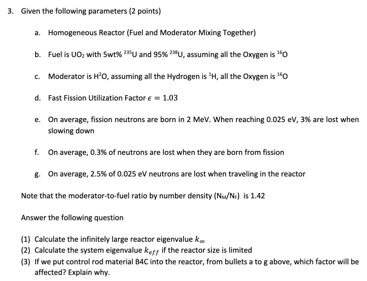 Solved Given the following parameters (2 points) a. | Chegg.com