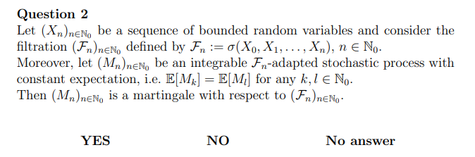 Question 2 Let (Xn)n∈N0 be a sequence of bounded | Chegg.com