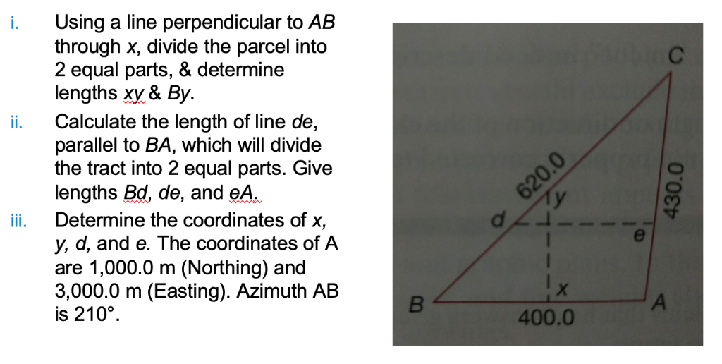 Solved Using a line perpendicular to AB through x, divide | Chegg.com