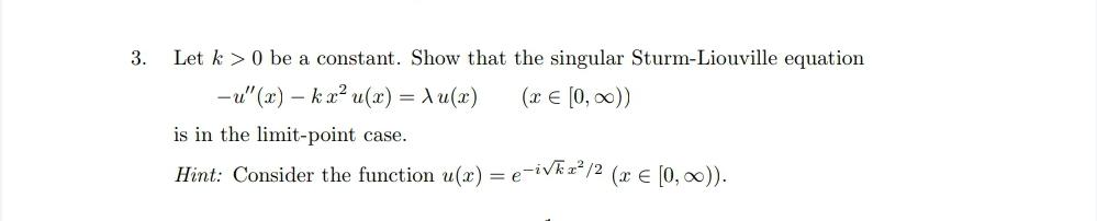 Solved Let k>0 be a constant. Show that the singular | Chegg.com
