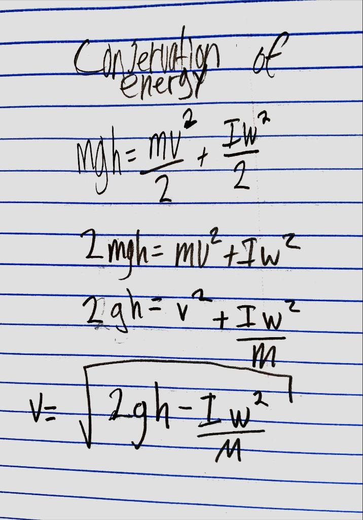Solved When finding the final linear speed of objects going | Chegg.com