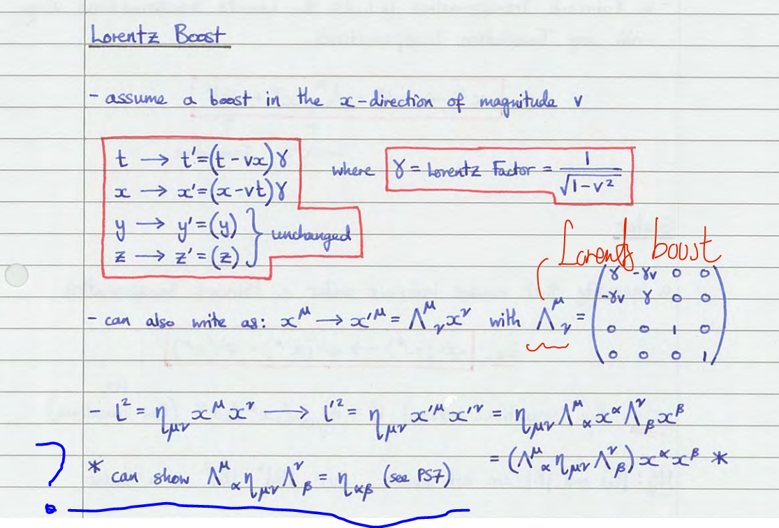 Solved Lorentz Boost assume a boost in the x-direction of | Chegg.com
