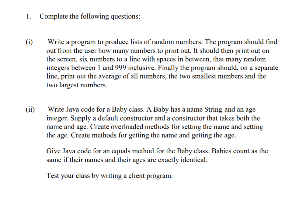Solved NOTE: JAVA PROGRAM SHOULD BE MODULARIZED. Dont make | Chegg.com