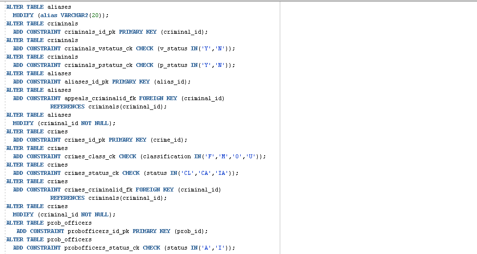 CREATE TABLE aliases (alias_id NUMBER (6), | Chegg.com