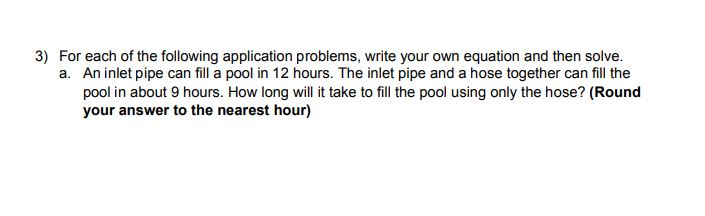 Solved 3) For each of the following application problems, | Chegg.com