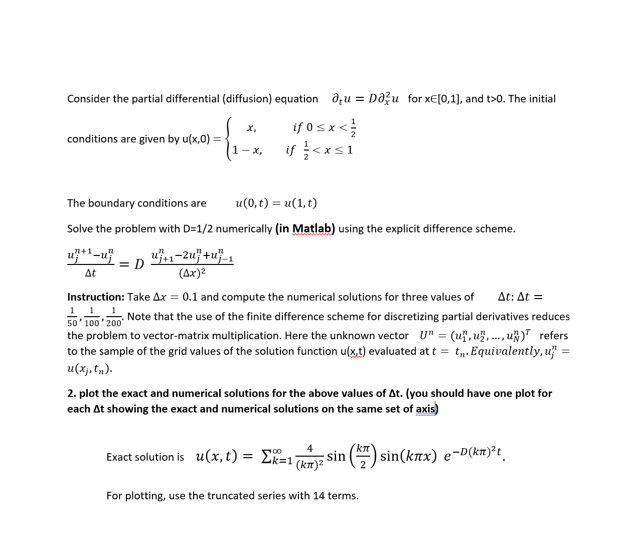 different question. use Matlab code. dont use | Chegg.com