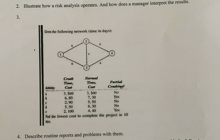 Solved 2. Illustrate how a risk analysis operates. And how | Chegg.com