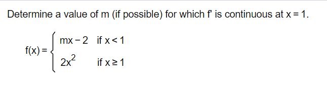 Solved Determine a value of m (if possible) ﻿for which f' | Chegg.com