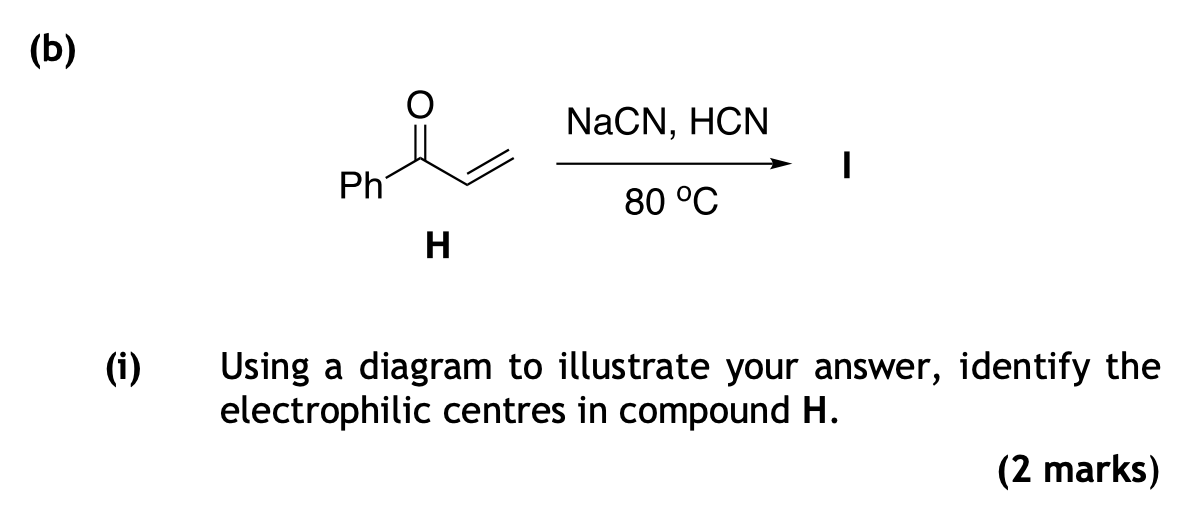 Solved (b) NaCN, HCN 1 Ph 80 °C H (i) Using a diagram to | Chegg.com
