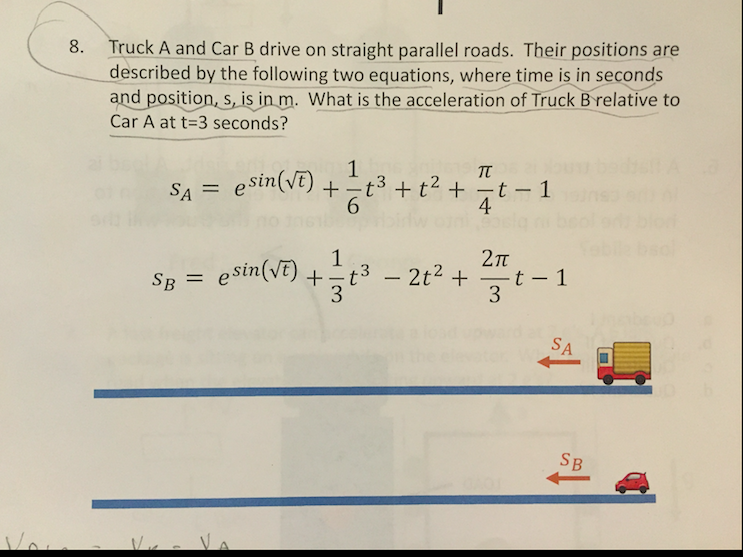 Solved Truck A and Car B drive on straight parallel roads. | Chegg.com