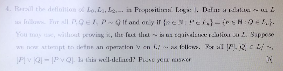 Solved 4. Recall the definition of Lo, L1, L2, ... in | Chegg.com