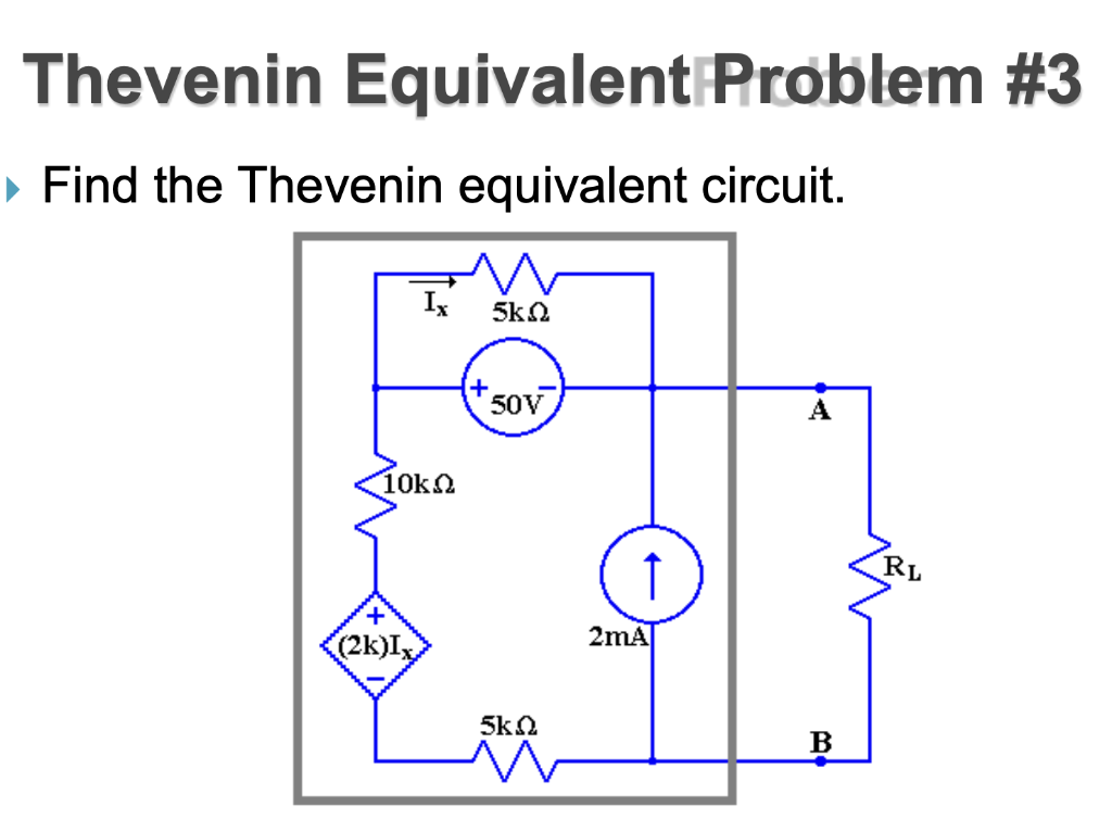 Solved Thevenin Equivalent Problem #3 Find the Thevenin | Chegg.com