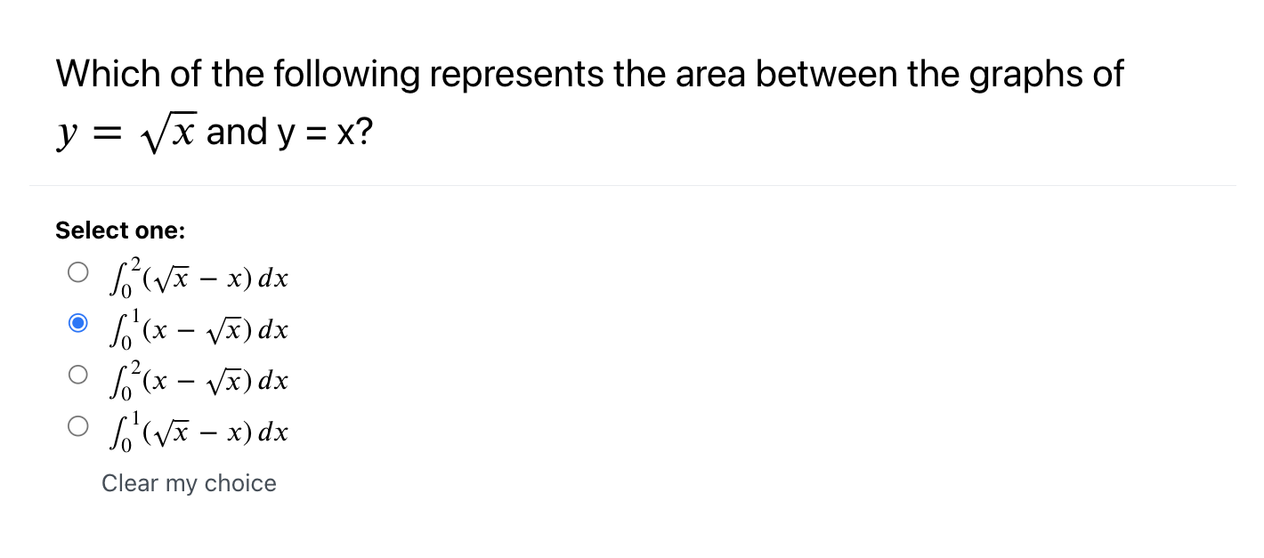 Solved Which of the following represents the area between | Chegg.com