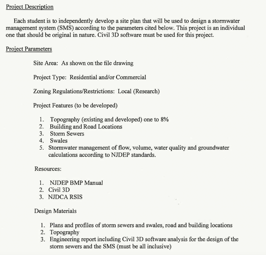 Project Description Each student is to independently | Chegg.com