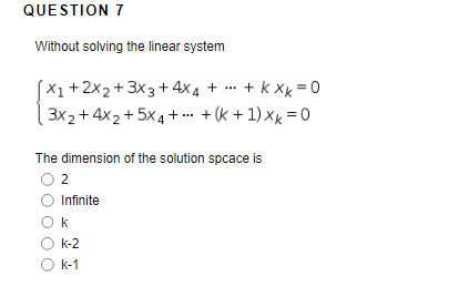 Solved Without solving the linear system | Chegg.com