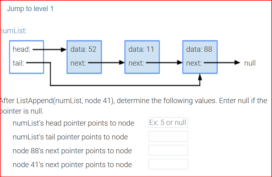 Solved Jump To Level 1 After Listappendnumlist Node 41 8758