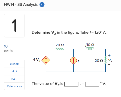 Solved HW14 - SS Analysis Determine VX in the figure. Take | Chegg.com