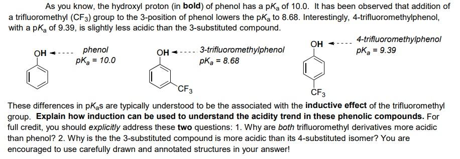 Solved As you know, the hydroxyl proton (in bold) of phenol | Chegg.com