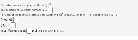 Solved Consider the function f(x)=8(x−5)2/3. This function | Chegg.com
