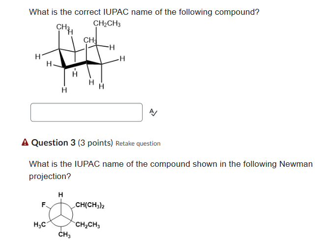 [Solved]: What are the correct IUPAC names for these organic