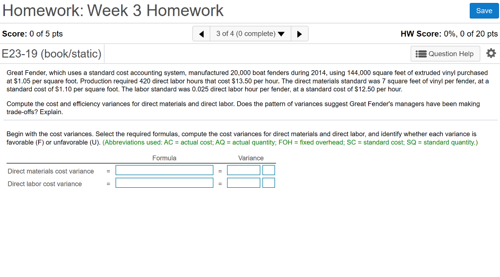 Solved Homework: Week 3 Homework Save Score: 0 of 5 pts 3 of | Chegg.com